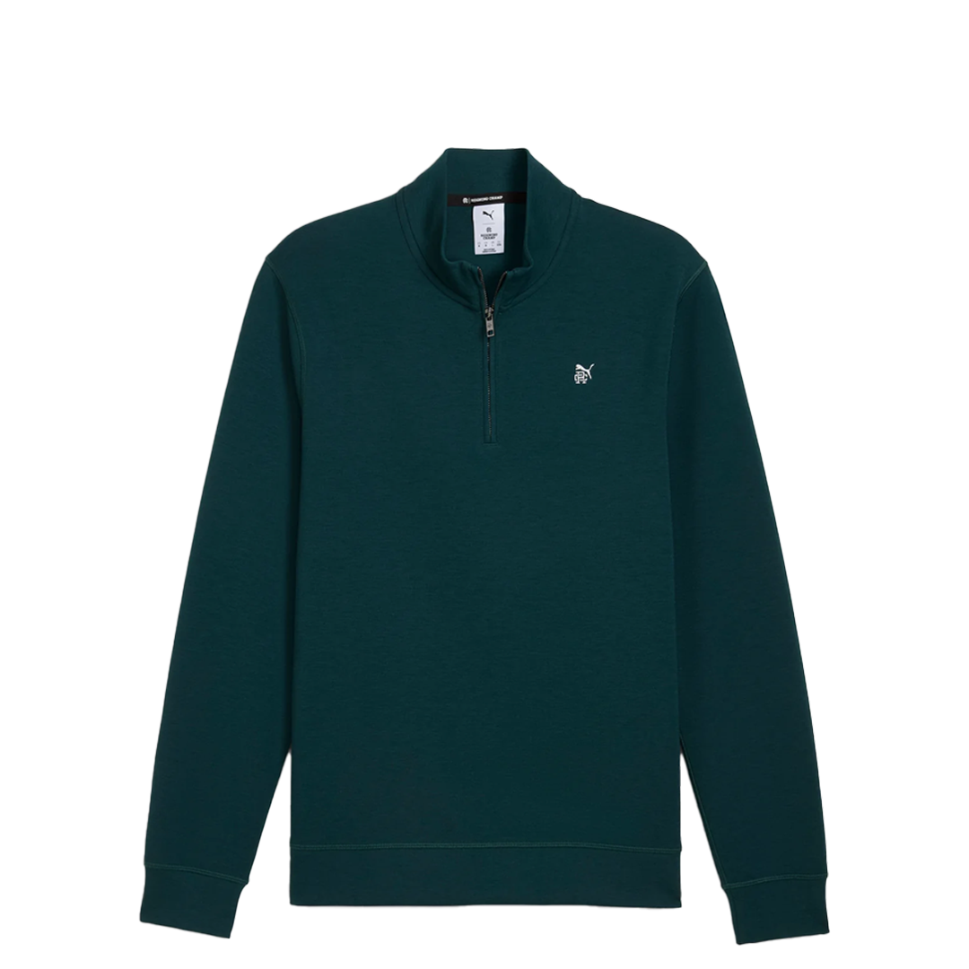 PUMA x REIGNING CHAMP CLOUDSPUN FLEECE 1/4 ZIP GREEN TERRAIN – NRML