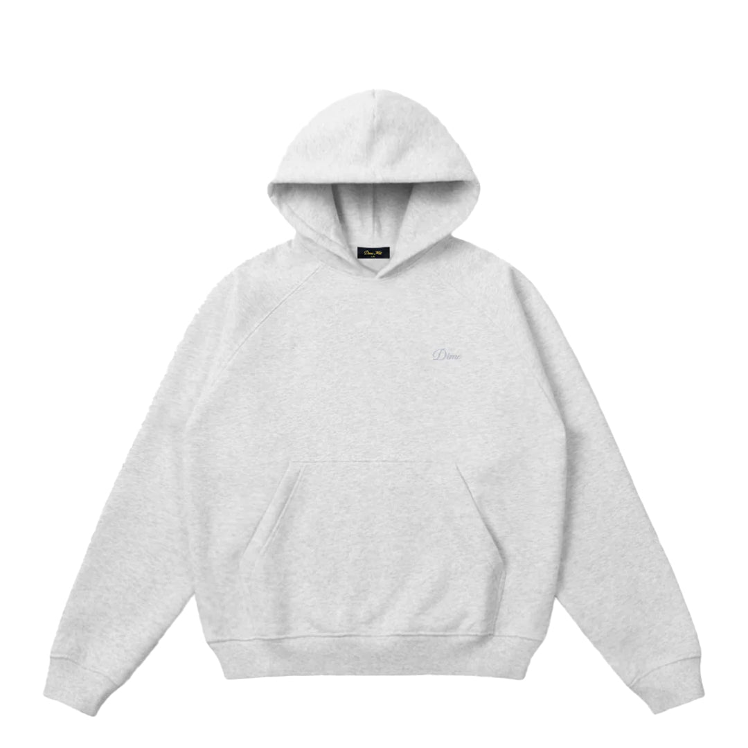 CURSIVE SMALL LOGO HOODIE ASH – NRML