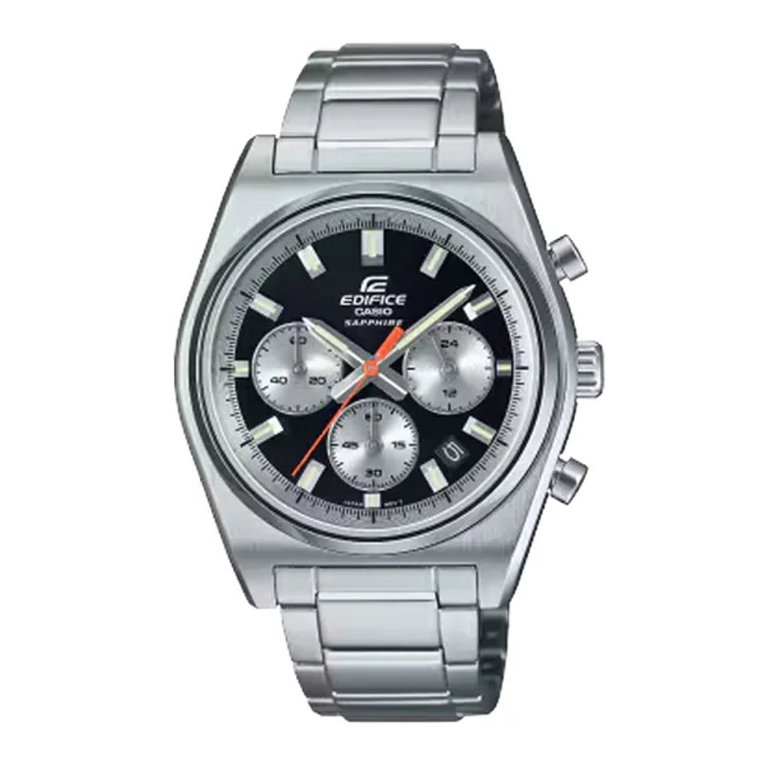 EDIFICE ANALOG CHRONOGRAPH STAINLESS STEEL BLACK DIAL QUARTZ MEN'S WAT ...