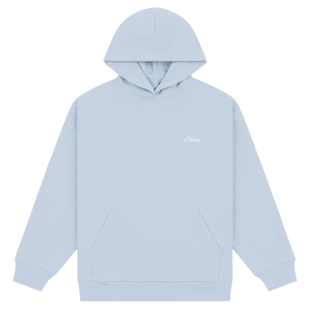 CURSIVE SMALL LOGO HOODIE BLUE FOG – NRML